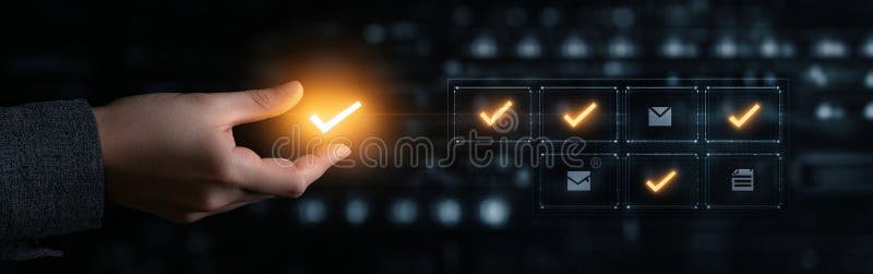 Digital Success: Completing Tasks with Confidence and Efficiency Stock ...