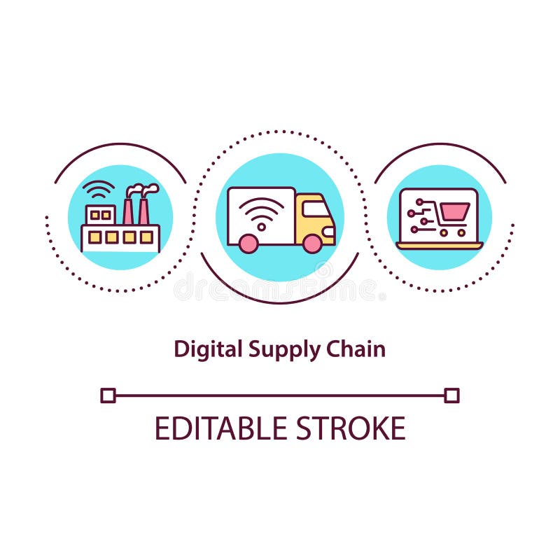 Digital Supply Chain Concept Icon Stock Vector - Illustration of smart ...