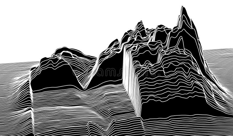 Digital Surface Made of Lines. Abstract Technology Illustration. Stock ...