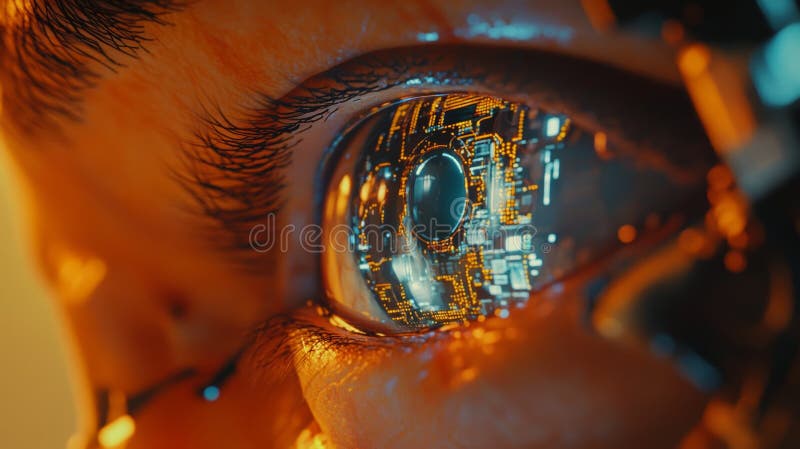 Digital Surveillance: Extreme Close-Up of Robotic Eye Stock Photo ...