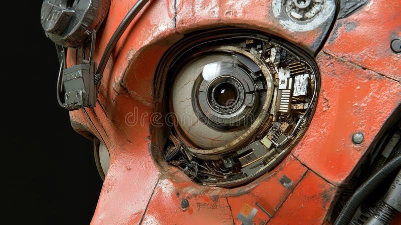 Digital Surveillance: Extreme Close-Up of Robotic or Bionic Eye with ...