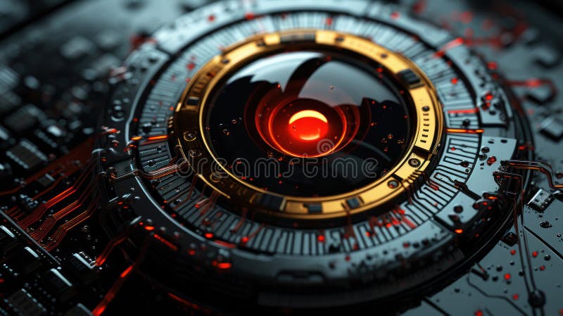 Digital Surveillance: Extreme Close-Up of Robotic Eye Stock Image ...