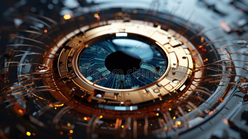 Digital Surveillance: Extreme Close-Up of Robotic Eye Stock Photo ...