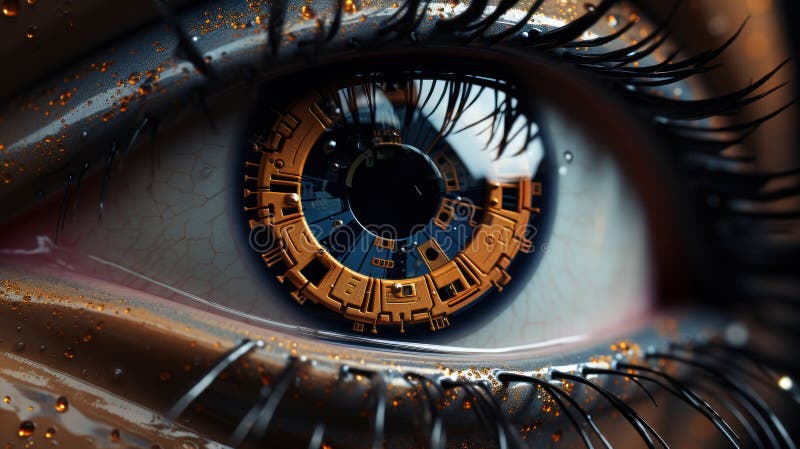 Digital Surveillance: Extreme Close-Up of Robotic Eye Stock Image ...