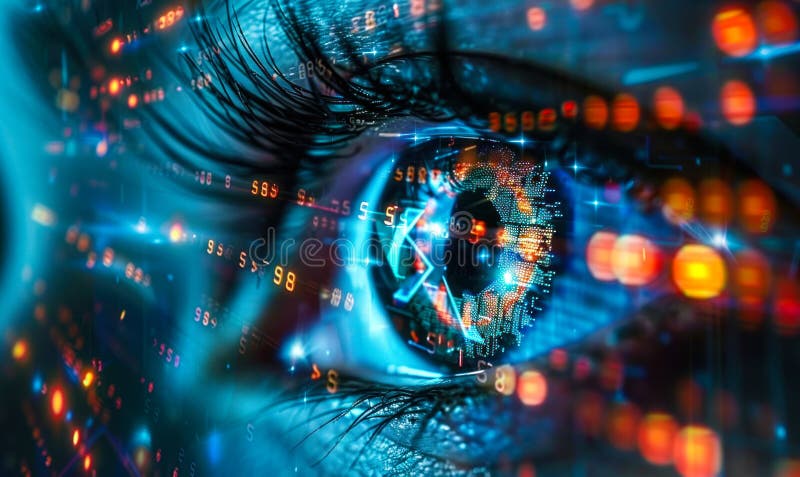 Digital Surveillance High Tech Ocular Device Scans for Cybersecurity ...