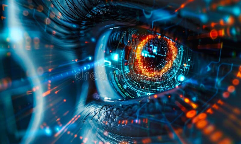 Digital Surveillance High Tech Ocular Device Scans for Cybersecurity ...