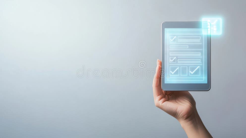 Digital Survey Concept on Tablet with Holographic Interface for Modern ...