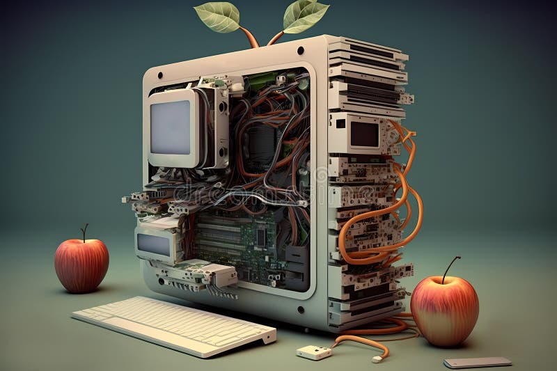 Digital Sustainability Computer System Unit Apples Stock Image - Image ...