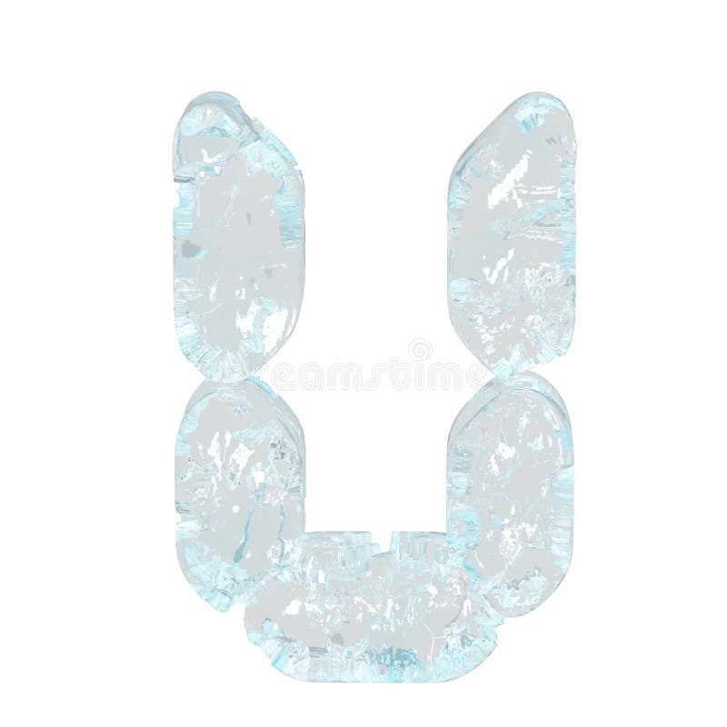 Digital Symbol Made of Ice. Letter U Stock Vector - Illustration of ...