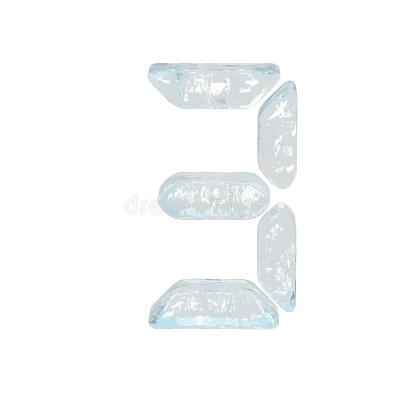 Digital Symbol Made of Ice. Number 3 Stock Vector - Illustration of ...