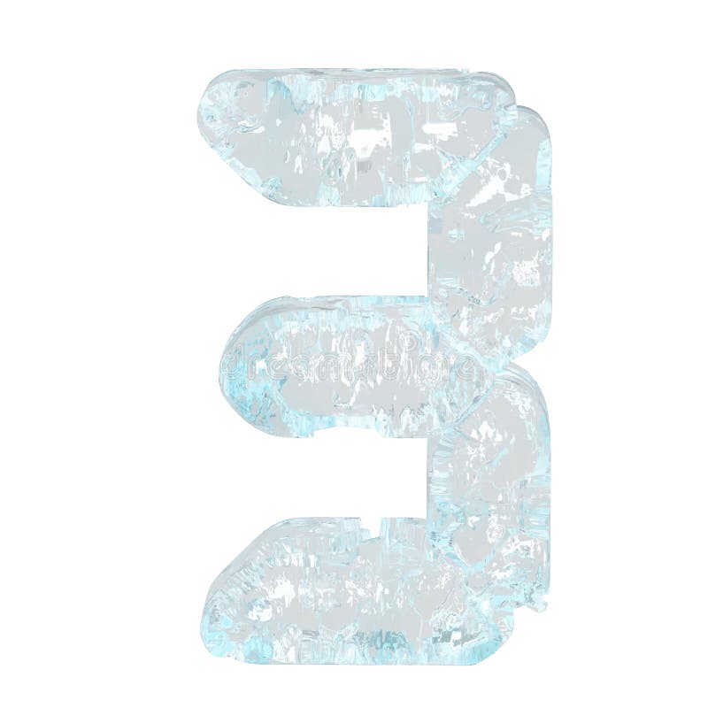 Digital Symbol Made of Ice. Number 3 Stock Vector - Illustration of ...