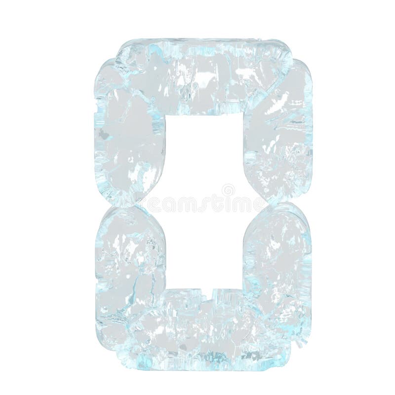 Digital Symbol Made of Ice. Number 0 Stock Vector - Illustration of ...