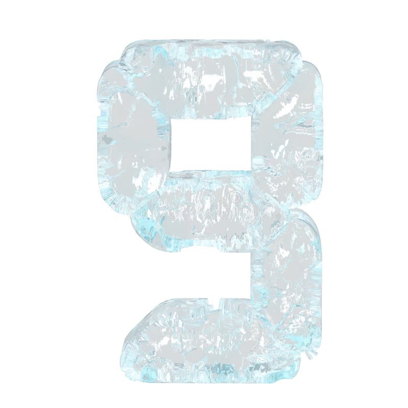 Digital Symbol Made of Ice. Number 9 Stock Vector - Illustration of ...