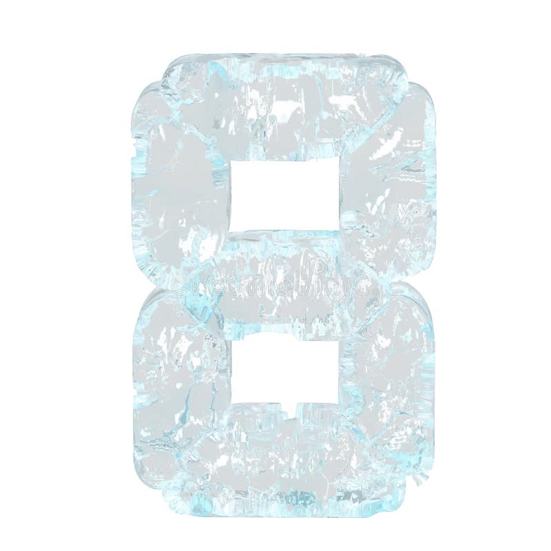 Digital Symbol Made of Ice. Number 8 Stock Vector - Illustration of ...