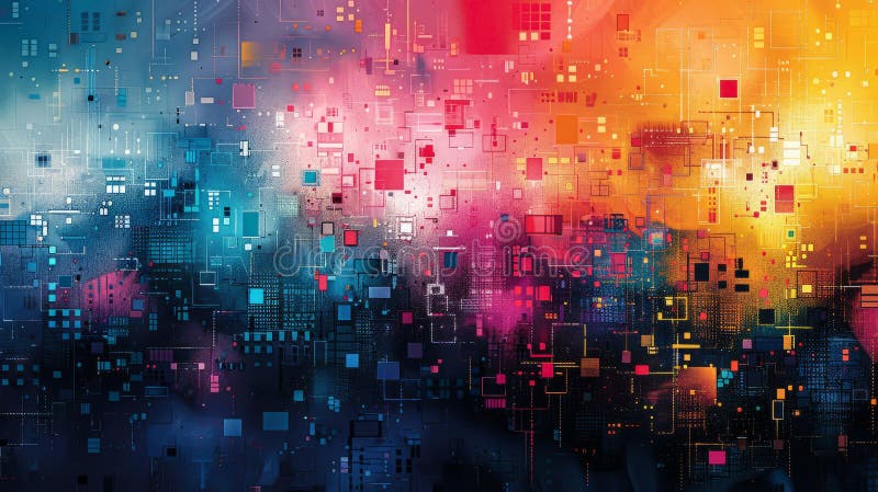 Digital Symphony: an Abstract Backdrop for Tech Companies. Generated AI ...