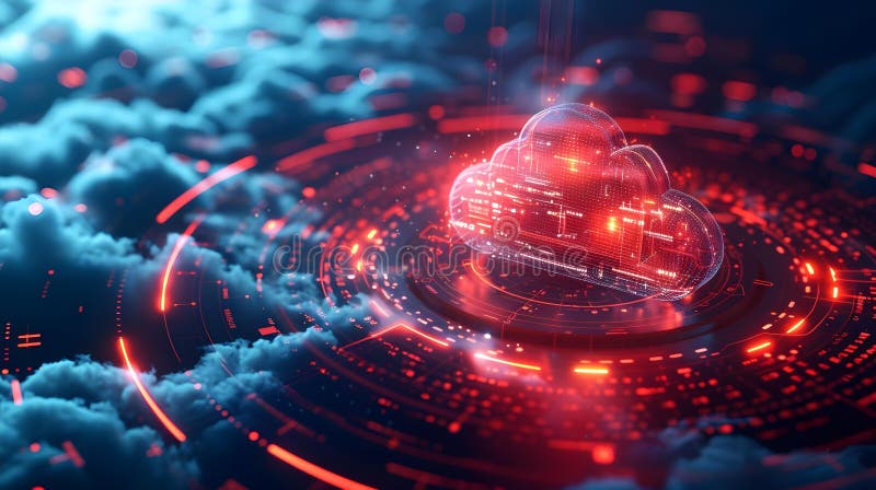 Digital Symphony in the Clouds: Data Harmony. Concept Digital Transformation, Cloud Computing ...