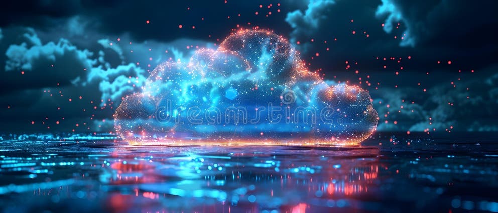 Digital Symphony: the Rhythm of Cloud Data Flow. Concept Cloud Computing, Data Flow, Digital ...