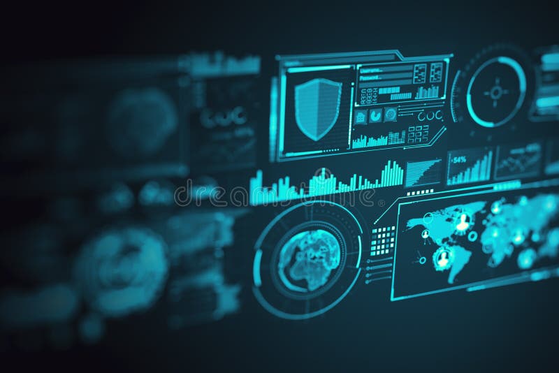 Digital System Security Interface Stock Illustration - Illustration of ...