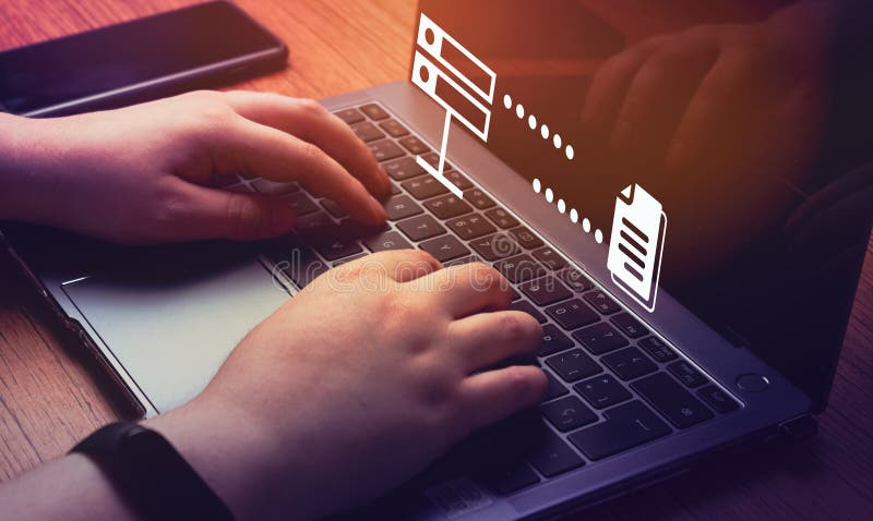 Exchange Information and Data with Internet Cloud Technology. Stock ...