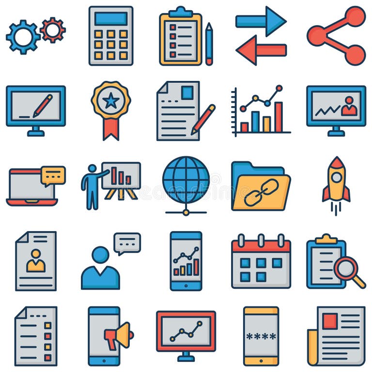 Digital System Vector Icons Set Every Single Icon Can Easily Modify or Edit Stock Vector ...