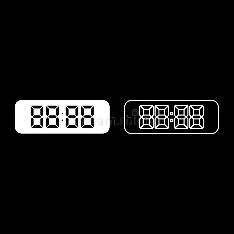 Digital Table Clock Electronic Display Desk Watch Set Icon White Color ...