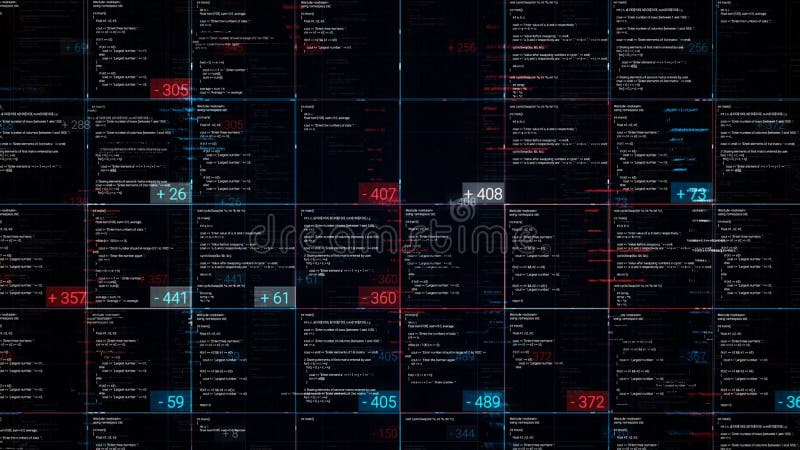 Digital Table with Data and Numbers on Black Backgroun. Animation Stock ...