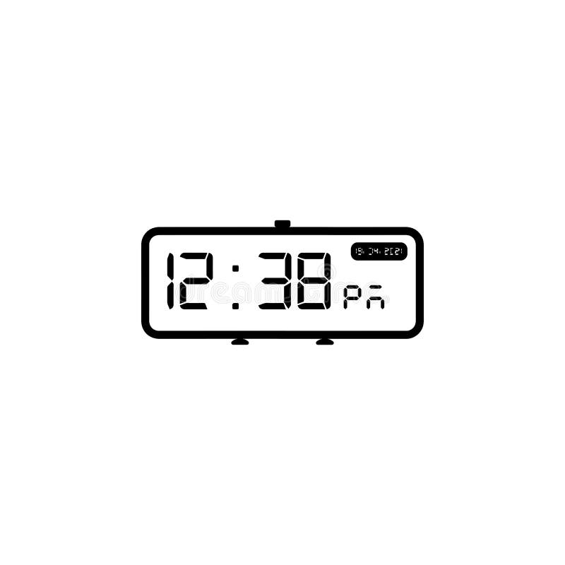 Digital Table Watch Black Icon Stock Vector - Illustration of clock ...