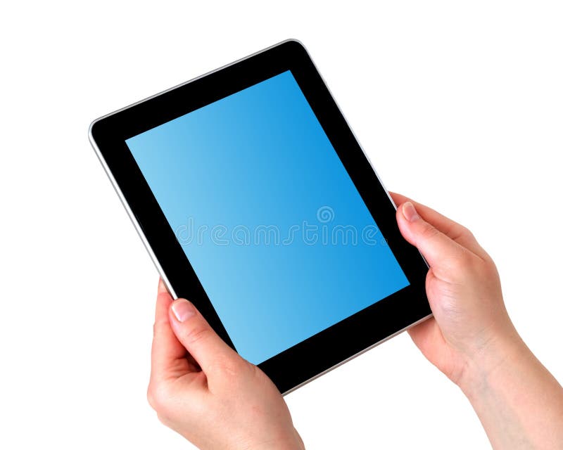 Hand wih digital tablet stock photo. Image of indoors - 25800714