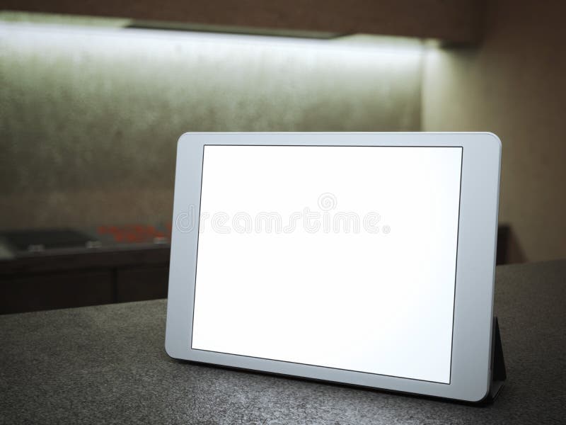 Digital Tablet with Blank Screen. 3d Rendering Stock Photo - Image of ...