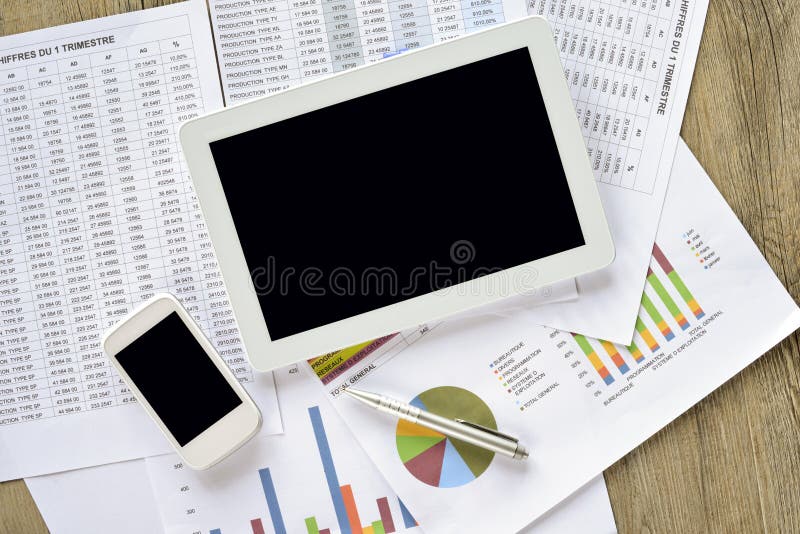 Digital Tablet with Cell Phone Stock Photo - Image of phone, macro ...