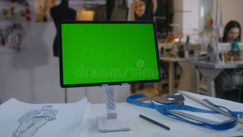 Digital Tablet with Chromakey in Atelier Stock Image - Image of ...