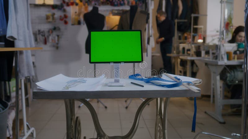 Digital Tablet with Chromakey in Atelier Stock Photo - Image of ...