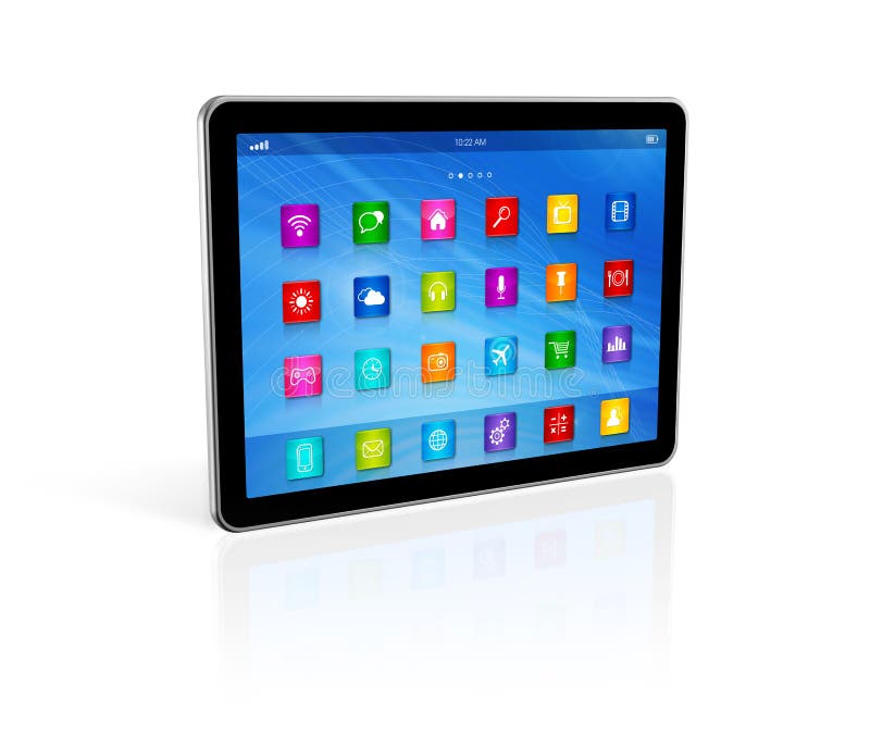 Digital Tablet Computer - Apps Icons Interface Stock Illustration ...