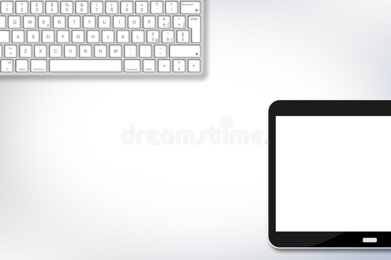 DIGITAL TABLET and COMPUTER KEYBOARD CONCEPT - 3D Render with Copy ...