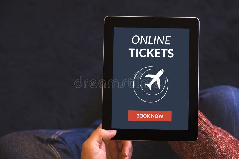 Digital Tablet Computer with Online Tickets Concept on Screen Stock ...
