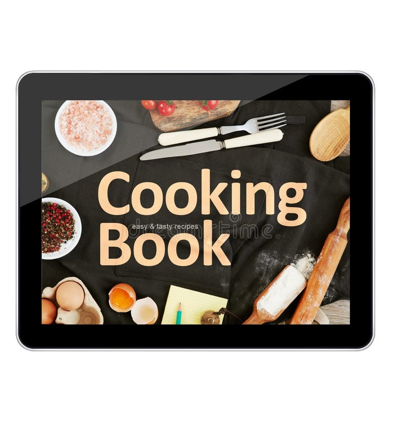 Digital Tablet Cooking Book Stock Image - Image of digital, monitor ...