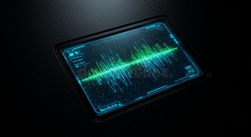 A Digital Tablet Display Shows a Graphical Representation of an Audio ...
