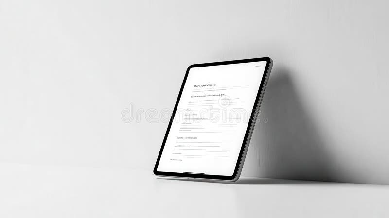 Digital Tablet Displaying Online Form for User Input on White ...
