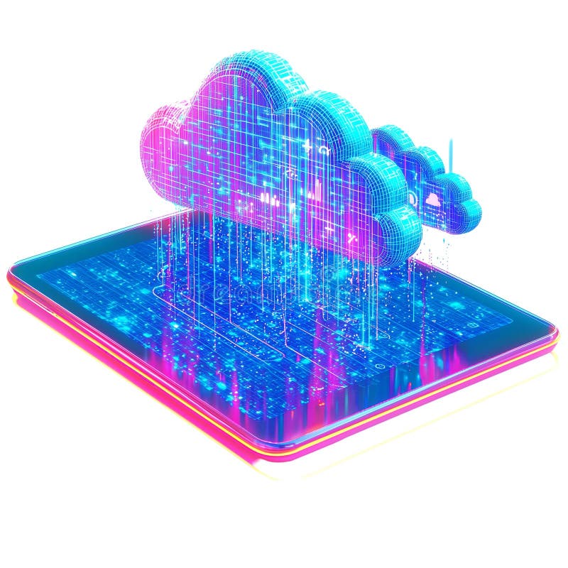 Digital Tablet with Data Transfer To Cloud Computing Network Isolated ...