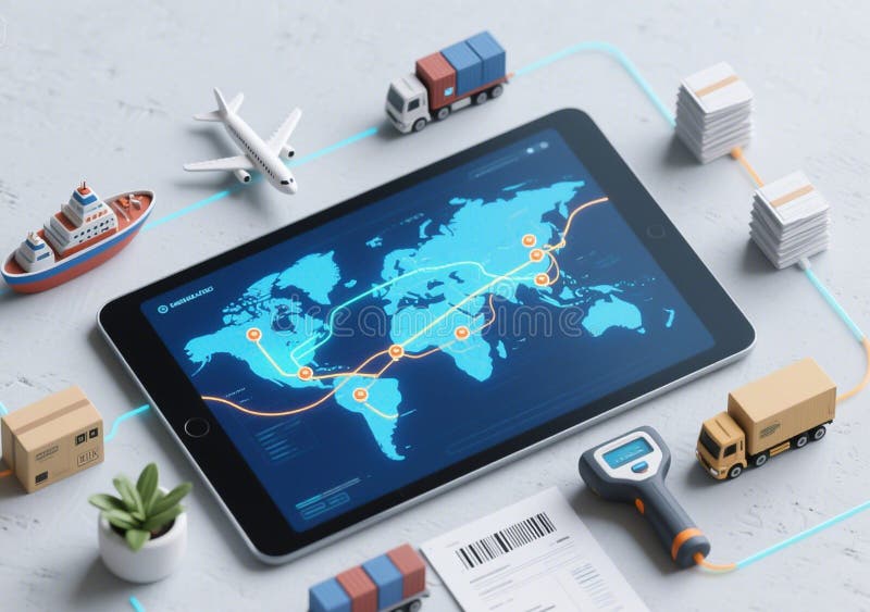 Digital Logistics Shipping Pin Map Stock Illustrations – 692 Digital ...