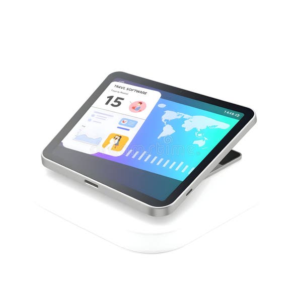 Tablet Displaying Travel Software Interface - Generated Using Ai Stock ...