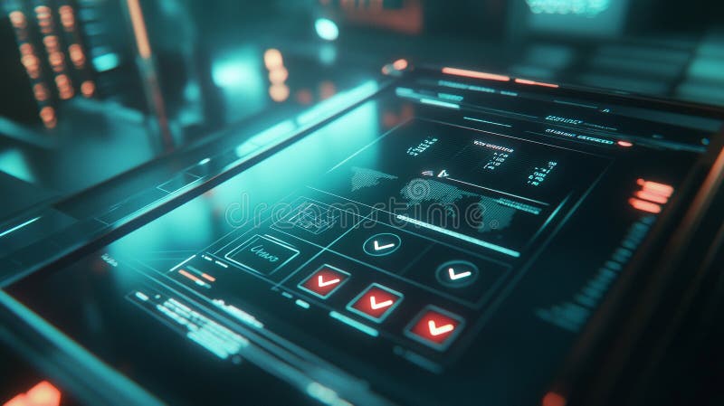 Digital Tablet Displays Data Chart and Checkboxes Stock Photo - Image ...