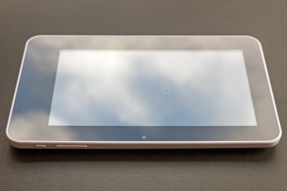 Digital Tablet Embossing on Leather Stock Image - Image of black ...