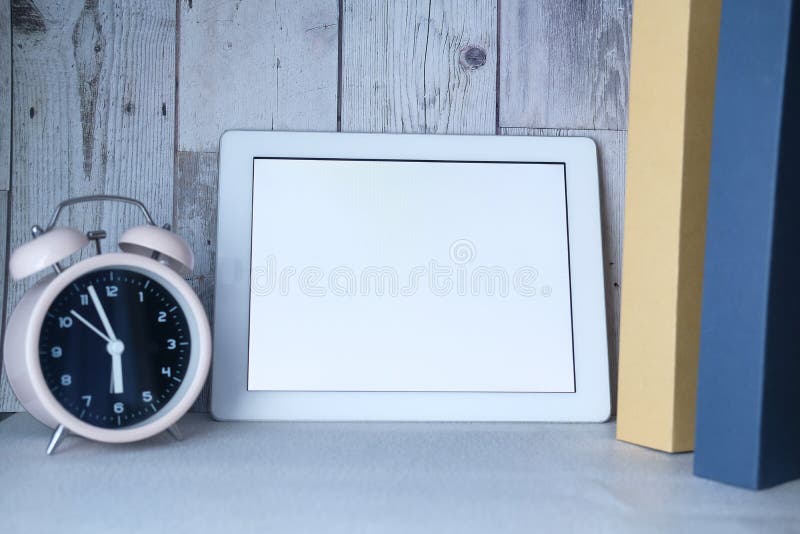 Old Clock , Notepad and Eyeglass on Table Stock Image - Image of pens ...