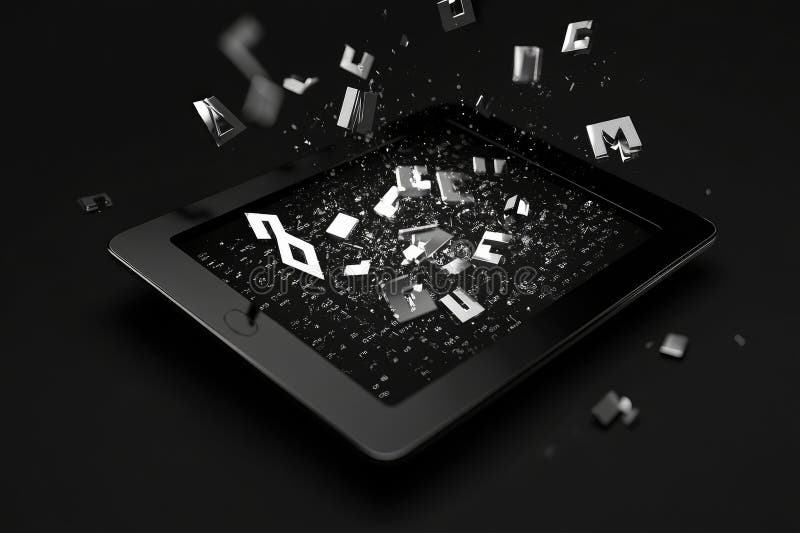 AI-Generated Tablet Explosion Stock Illustration - Illustration of ...