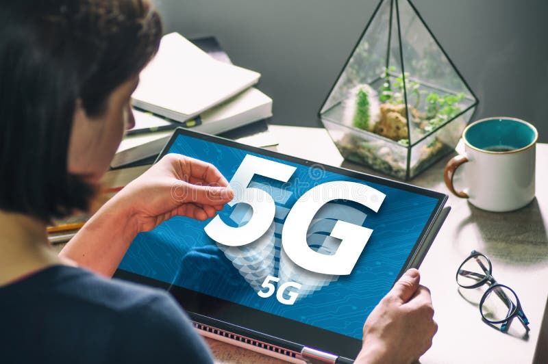 High Speed Internet Access with 5G Network. Stock Photo - Image of ...