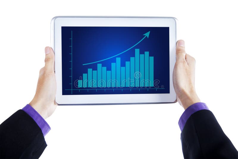 Digital Tablet with Growth Chart Stock Image - Image of monitor ...