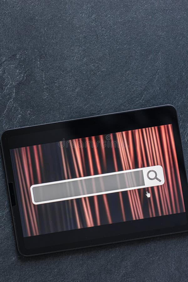 Digital Tablet with Internet Browser Search Bar on Screen. Stock Image ...
