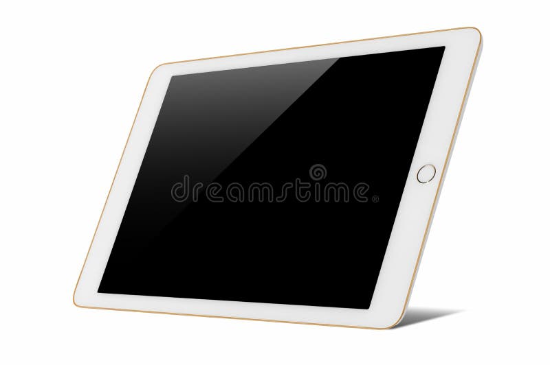 White Digital Tablet Isolated Stock Photo - Image of computer, monitor ...