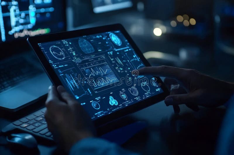 Digital Tablet Laptop with Stethoscope for Medical Students or Doctors ...